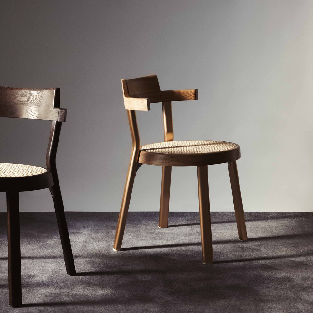 Stellar Works Pagoda Cane Dining Chair with Wood Legs - 2Modern
