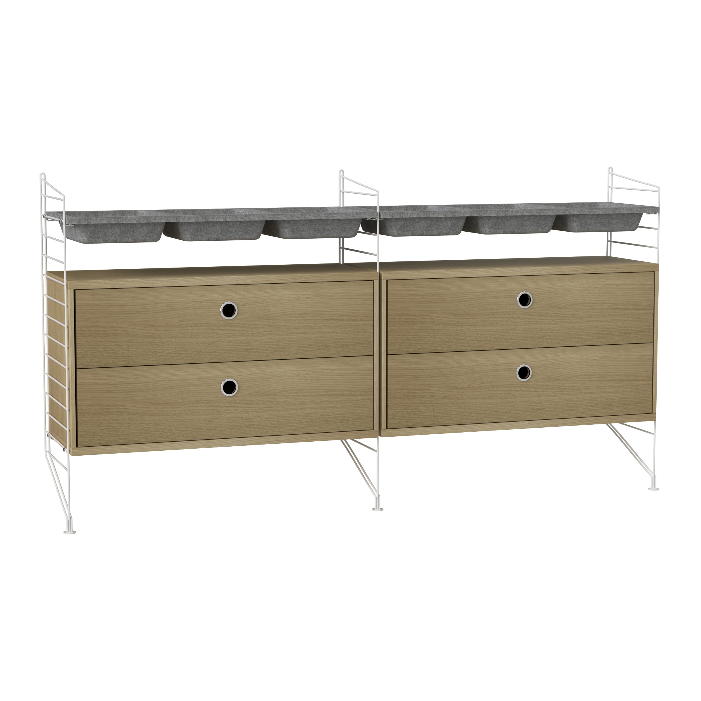 String Furniture Double Wall Cabinet Shelving Unit - 2Modern