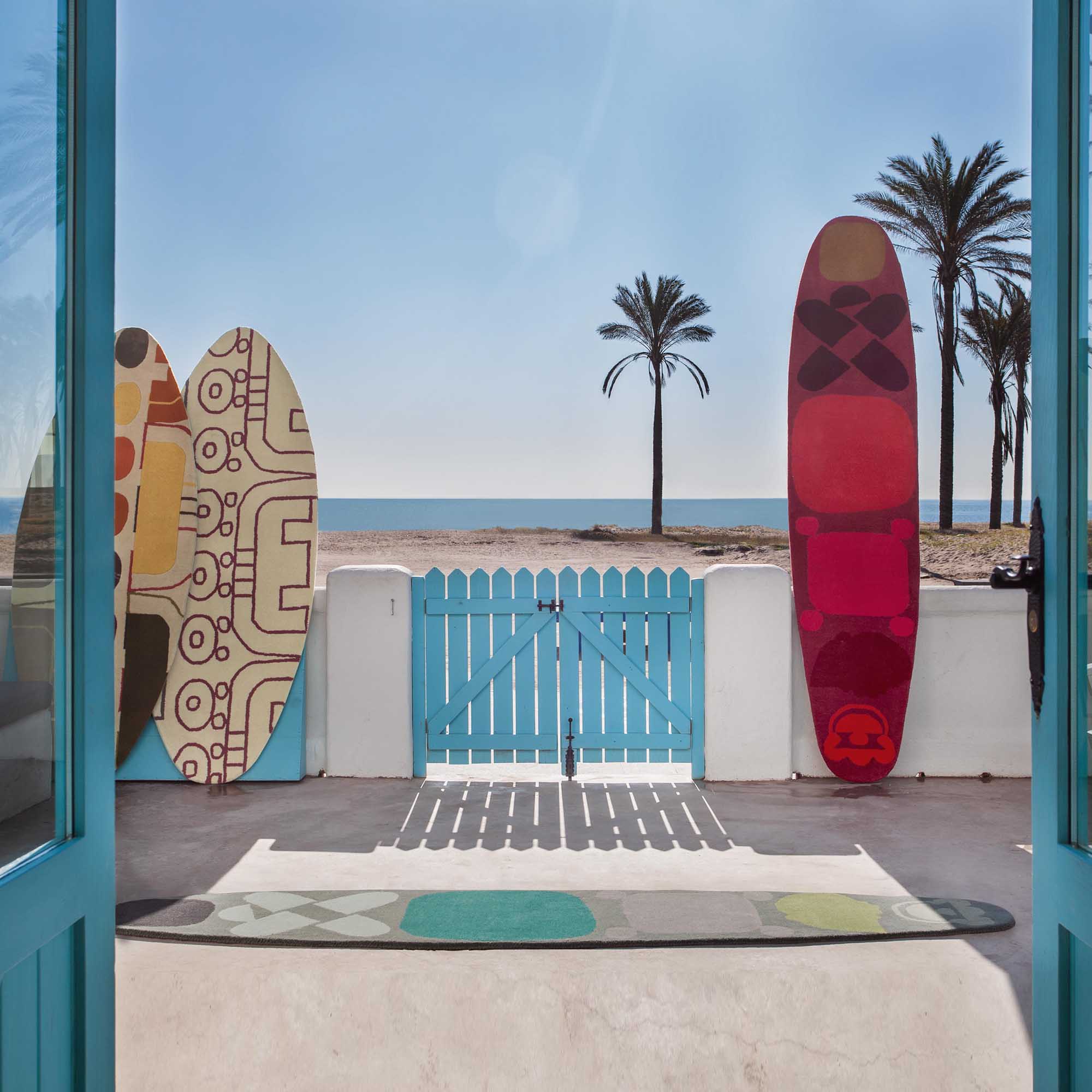 GAN Rugs Surf Race Indico Blue Hand Tufted Wool Rug - 2Modern