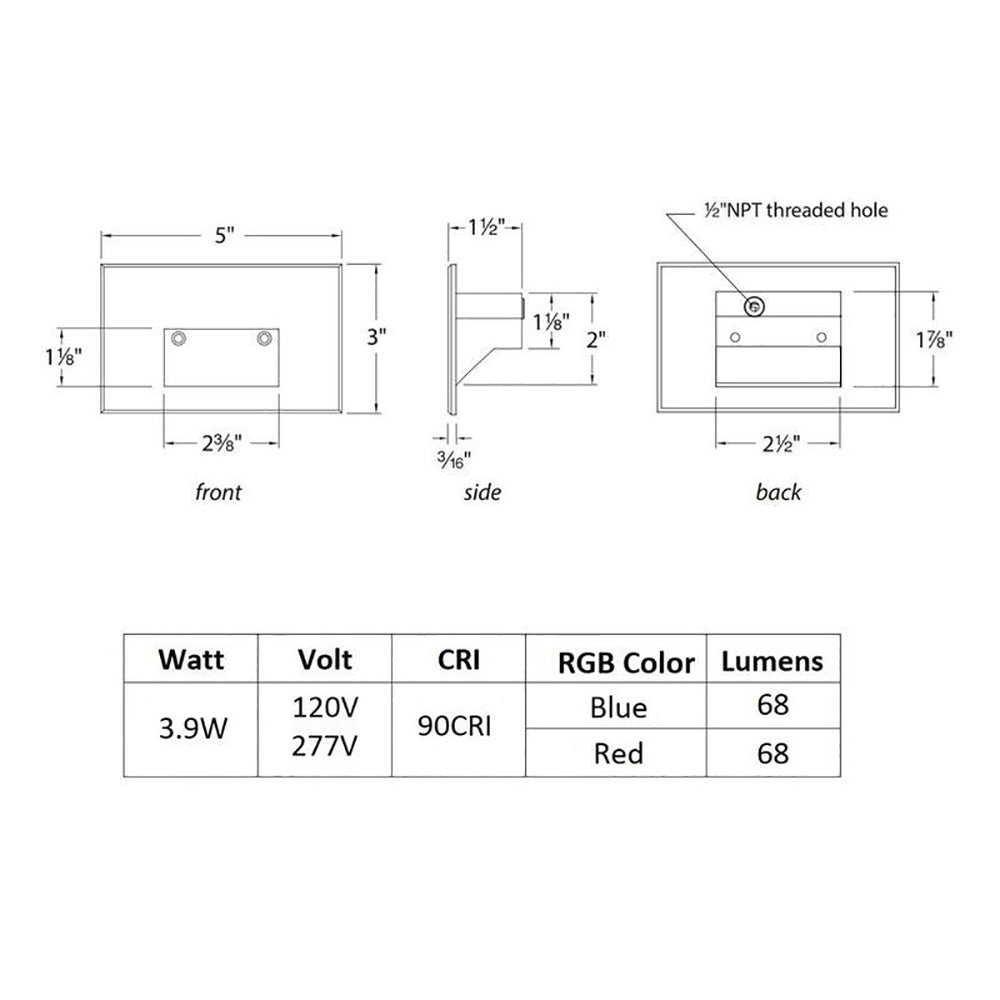 WAC Lighting LEDme 100 RGB Horizontal Step and Wall Light - 2Modern