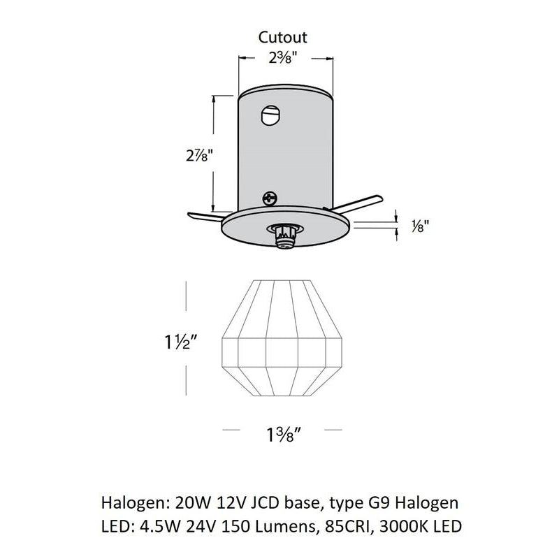 WAC Lighting Princess Crystal Recessed Beauty Spot - 2Modern