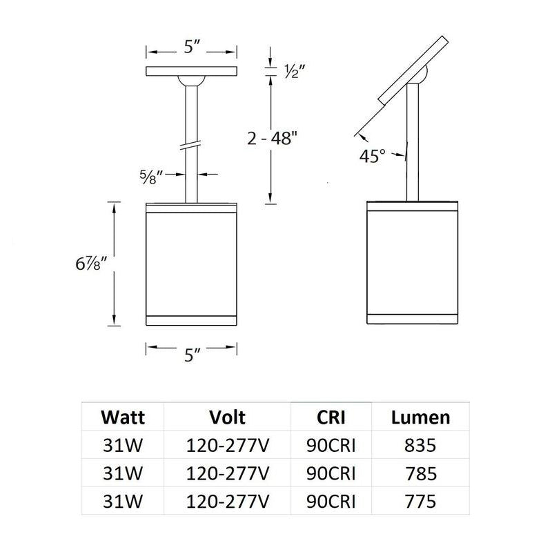 WAC Lighting Tube Architectural Color Changing Pendant Light - 2Modern
